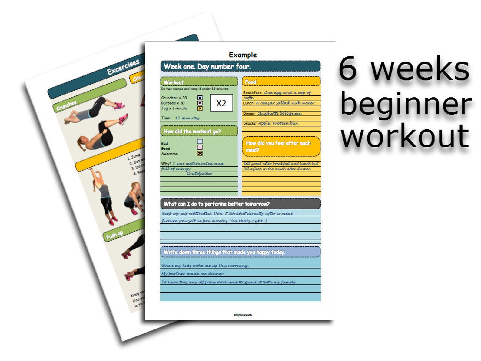 Downloadable Workout Plan - Six Weeks Beginner Workout. A4 PDF - Etsy