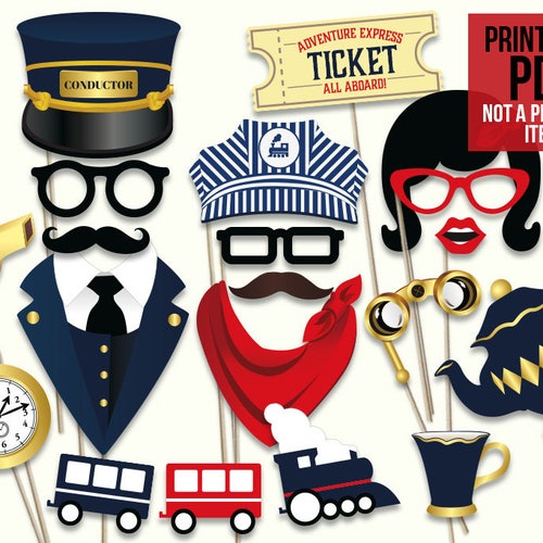 Train Party Photo Booth Props: Printable PDF. Train Party - Etsy