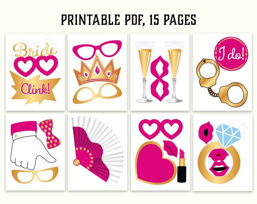 Bachelorette Photo Booth Props: Printable PDF. Bachelorette Party Photo ...