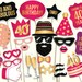 40th Birthday Photo Booth Props: Printable PDF. Hot Pink and - Etsy