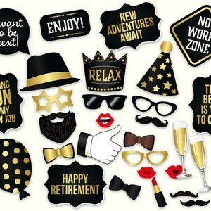 Retirement Photo Booth Props: Printable PDF. Retirement Party Ideas ...