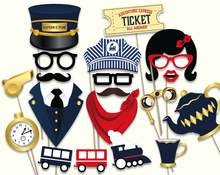 Train Party Photo Booth Props: Printable PDF. Train Party | Etsy