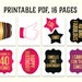 40th Birthday Photo Booth Props: Printable PDF. Hot Pink and - Etsy
