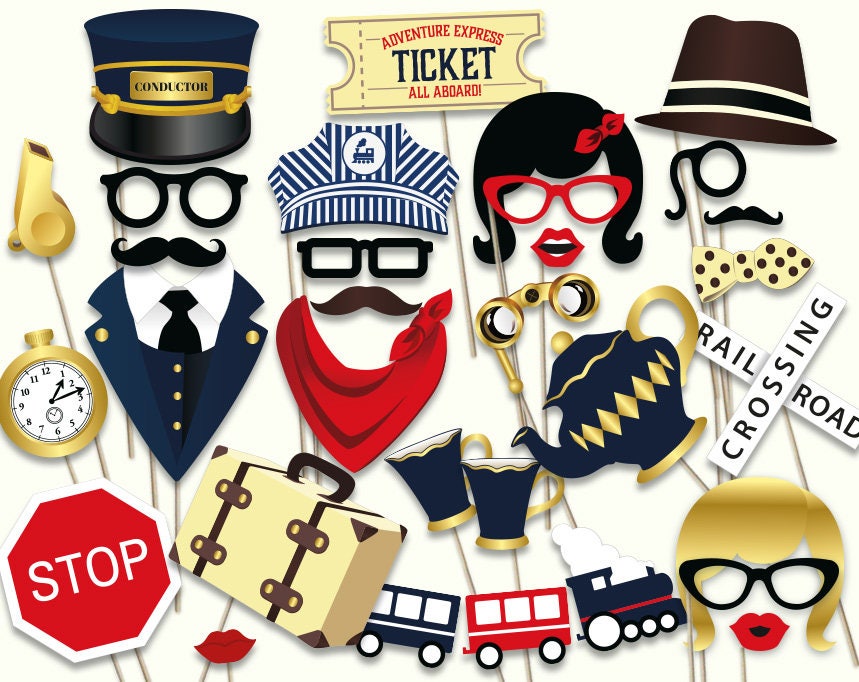 Train Party Photo Booth Props: Printable PDF. Train Party | Etsy