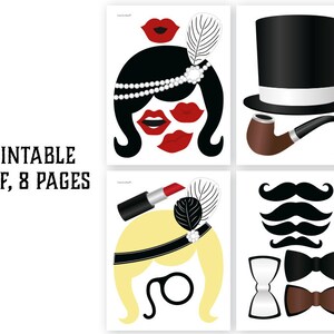 Vintage Photo Booth Props: Printable PDF. Classic Roaring 20s Photo ...