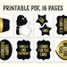 Birthday Photo Booth Props: Printable PDF. Black and Gold Birthday ...
