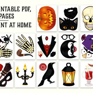 Halloween Photo Booth Props: PDF File. Halloween DIY Paper Masks ...