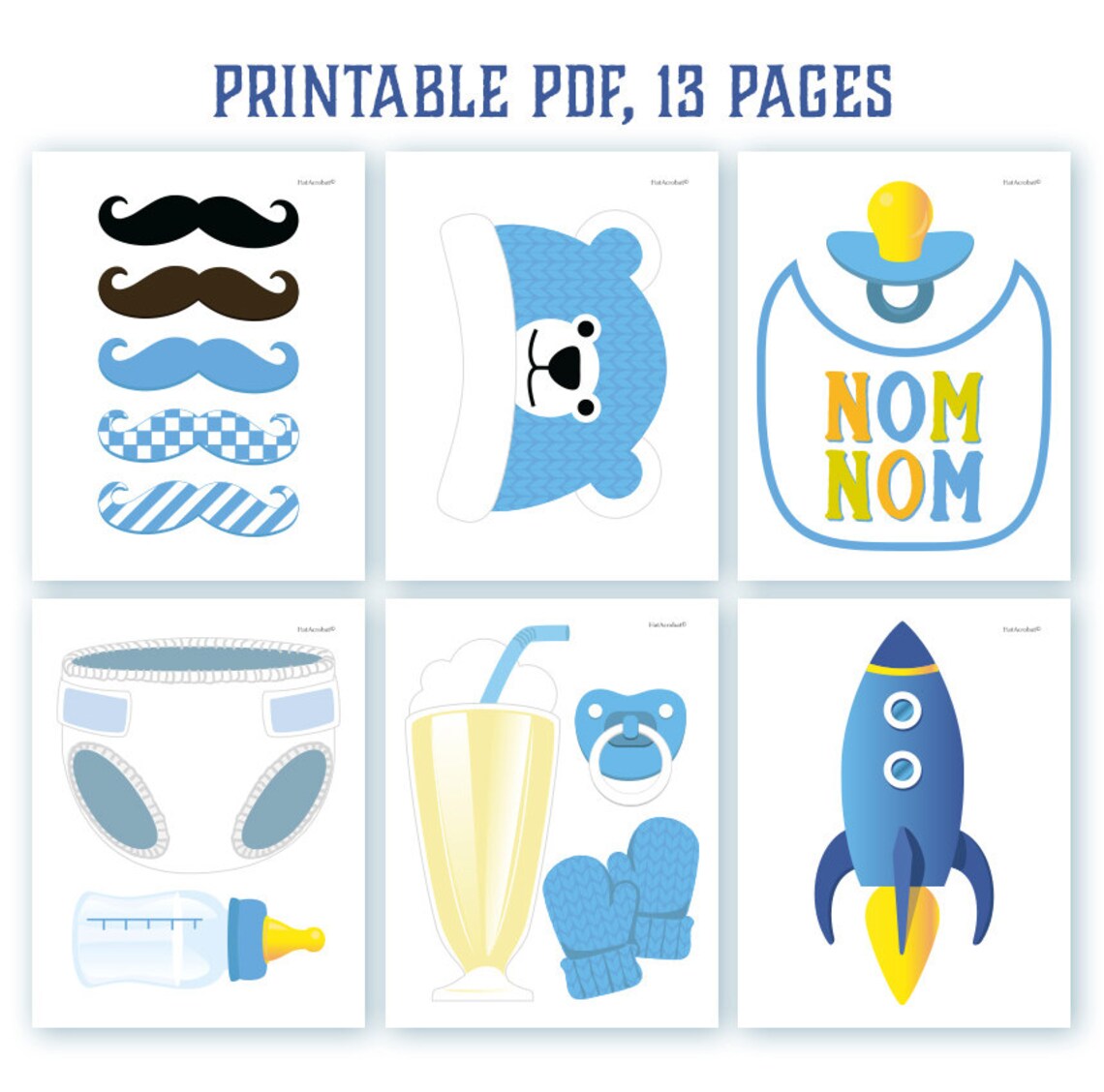 Baby Boy Photo Booth Props: Printable PDF. Baby Boy Photo | Etsy