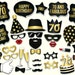 70th Birthday Photo Booth Props: Printable PDF. Black and Gold - Etsy