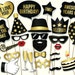 Birthday Photo Booth Props: Printable PDF. Black and Gold Birthday ...
