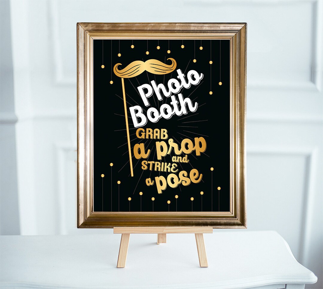 Photo Booth Sign. Grab a Prop and Strike a Pose Printable Sign for ...