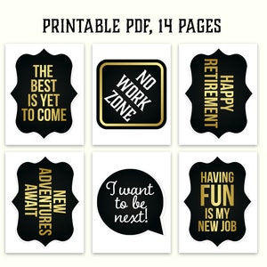 Retirement Photo Booth Props: Printable PDF. Retirement Party Ideas ...