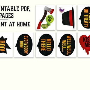 Halloween Photo Booth Props: PDF File. Halloween DIY Paper Masks ...