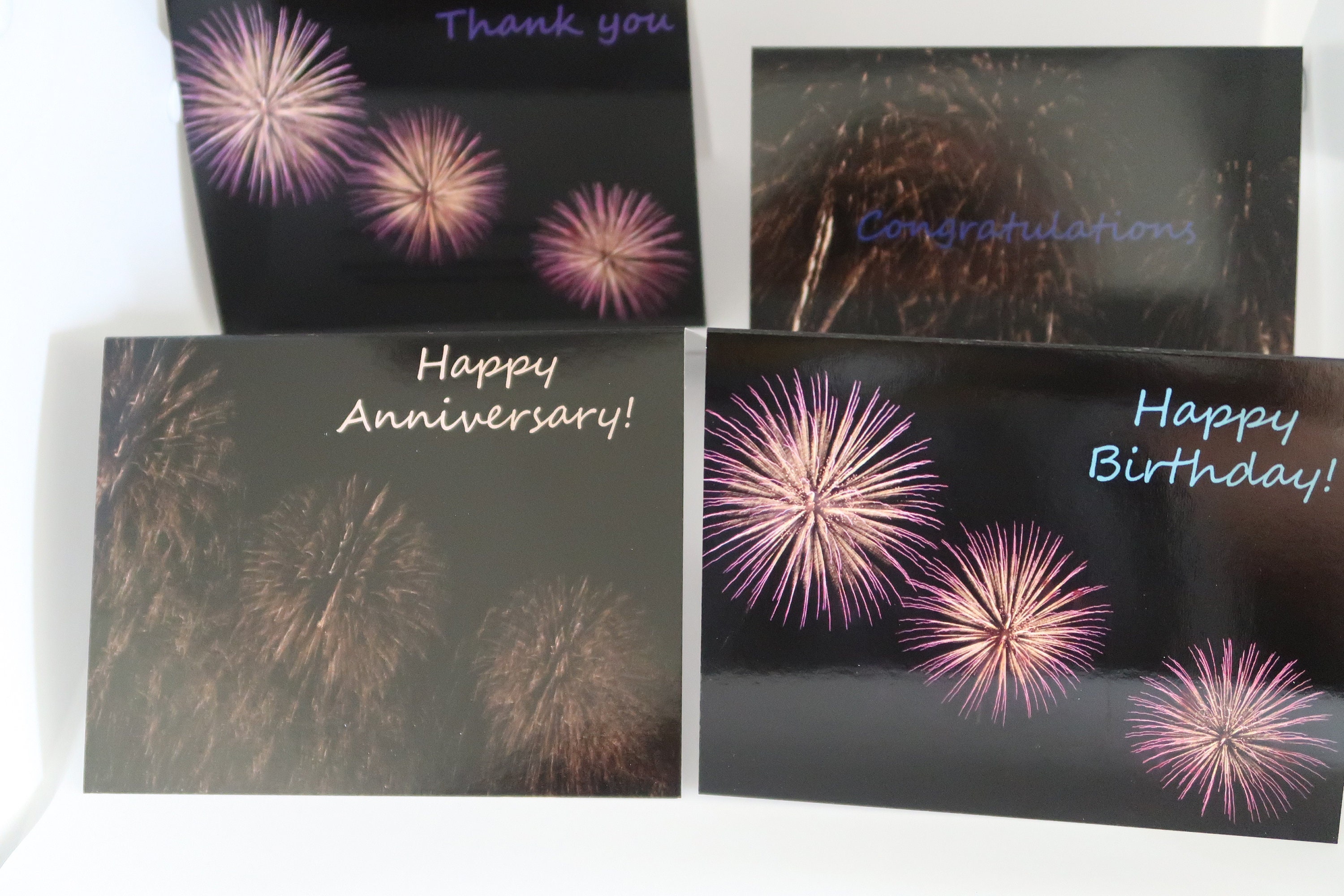 Firework Card Collection, Photo Cards, 4 Different Cards, Thank You ...