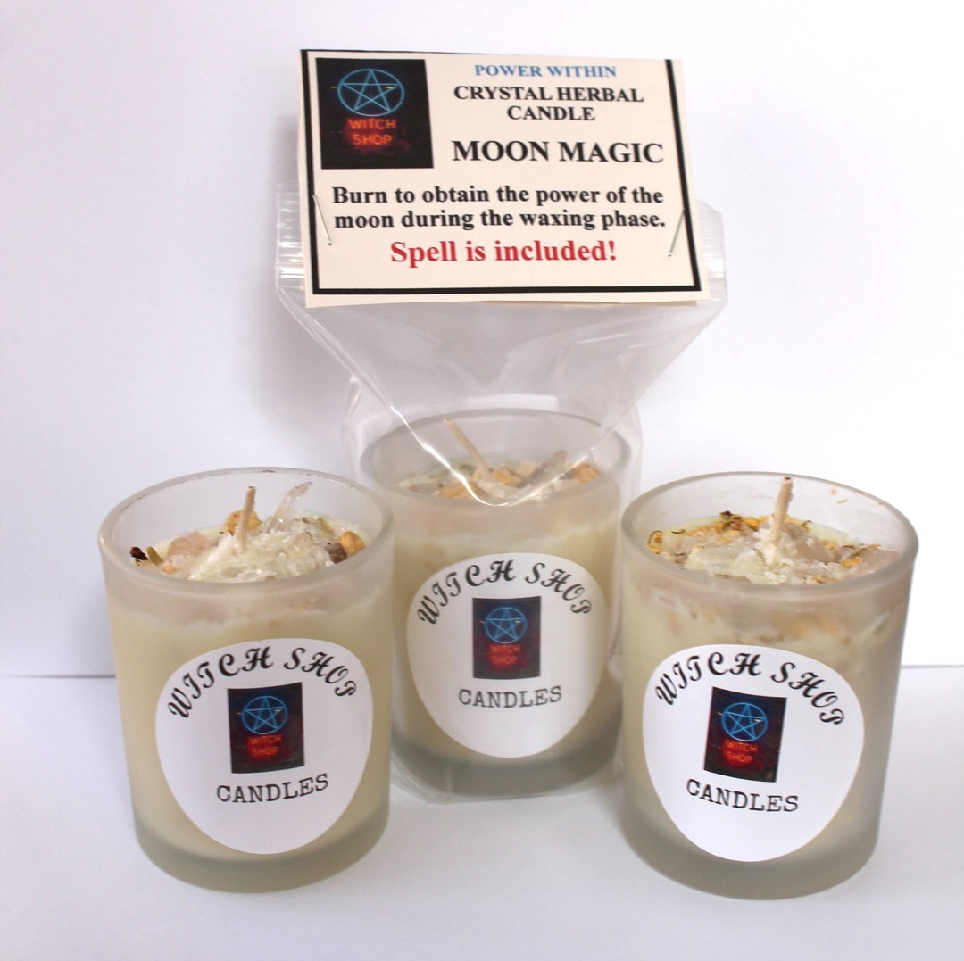 Moon Candle Moon Magic Power of the Moon Crystal Candle - Etsy
