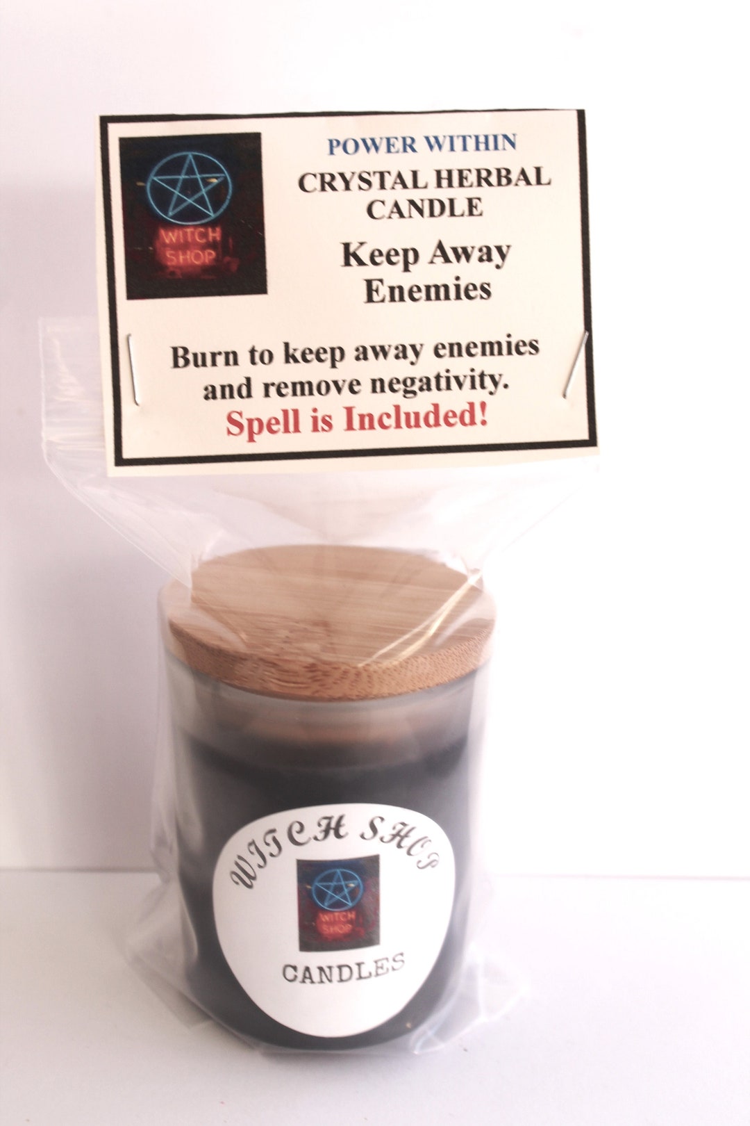 Keep Away Enemies Candle, Keep Away Thieves, Herbal Candle, Obsidian ...