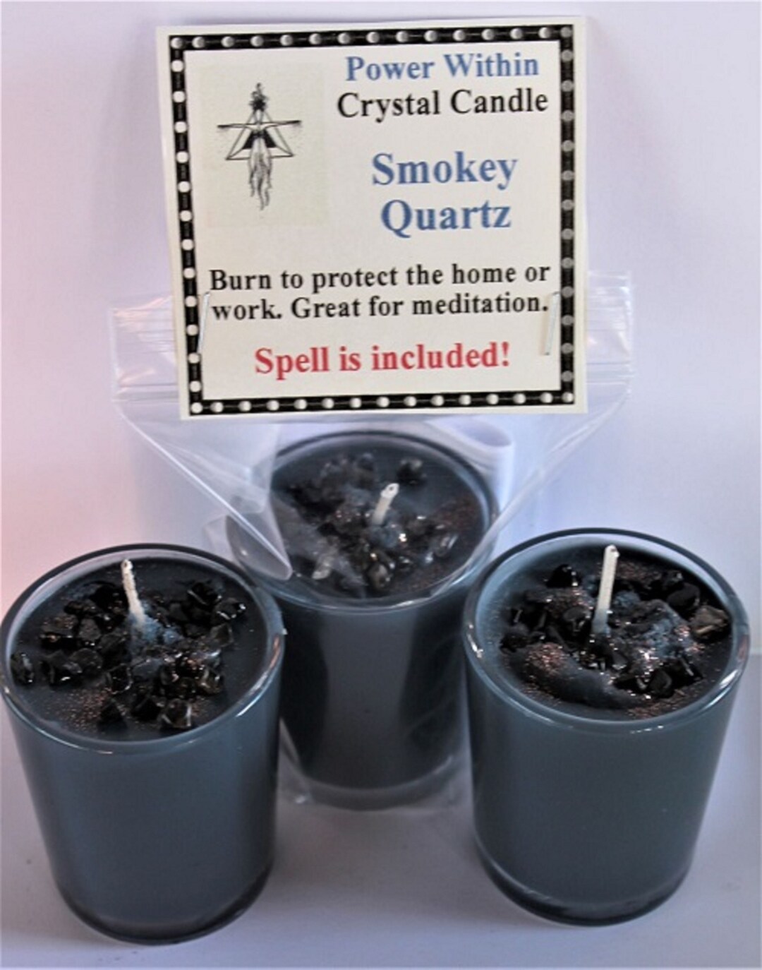 Protection Candle, Protect the Home, Meditation, Smokey Quartz Crystals ...