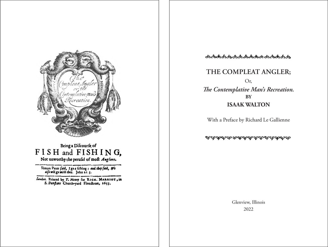 The Compleat Angler by Izaak Walton. Sold in Unfolded Sheets. - Etsy