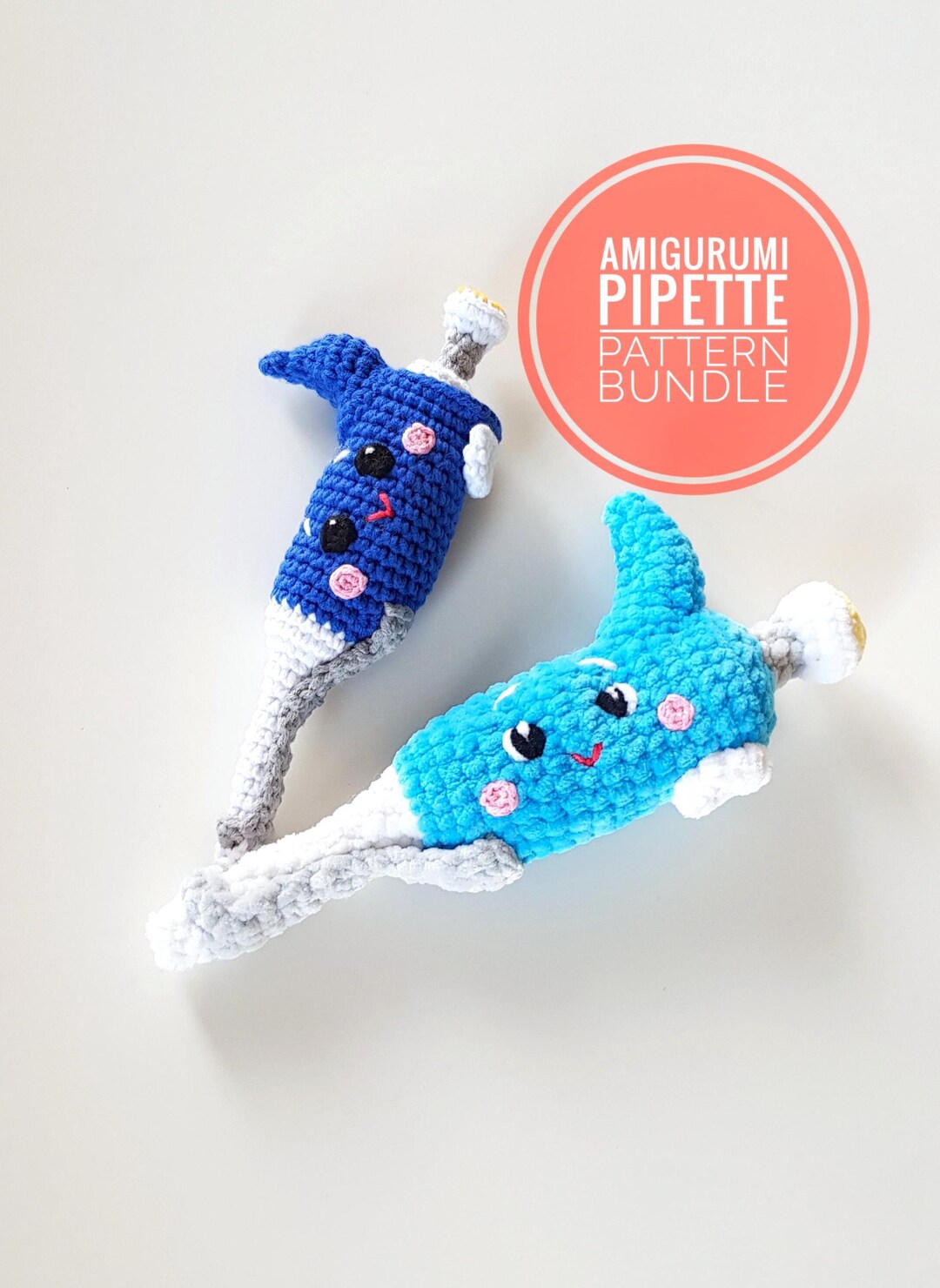 Laboratory Pipette Crochet Pattern Bundle, Realistic Micropipettes ...