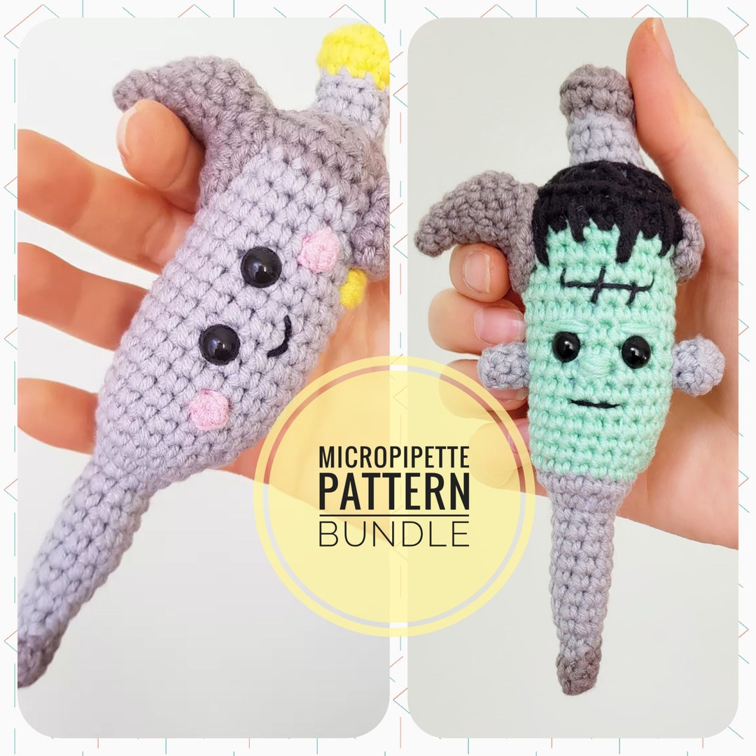 Laboratory Pipette Crochet Pattern Bundle, Realistic and Monster ...