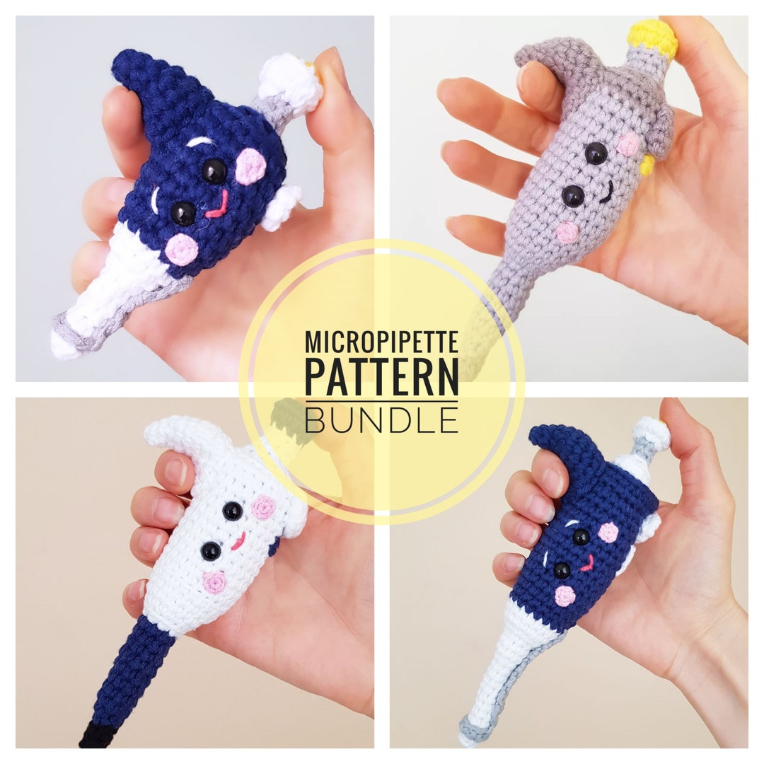 Laboratory Pipette Crochet Pattern Bundle, Realistic and Cute ...