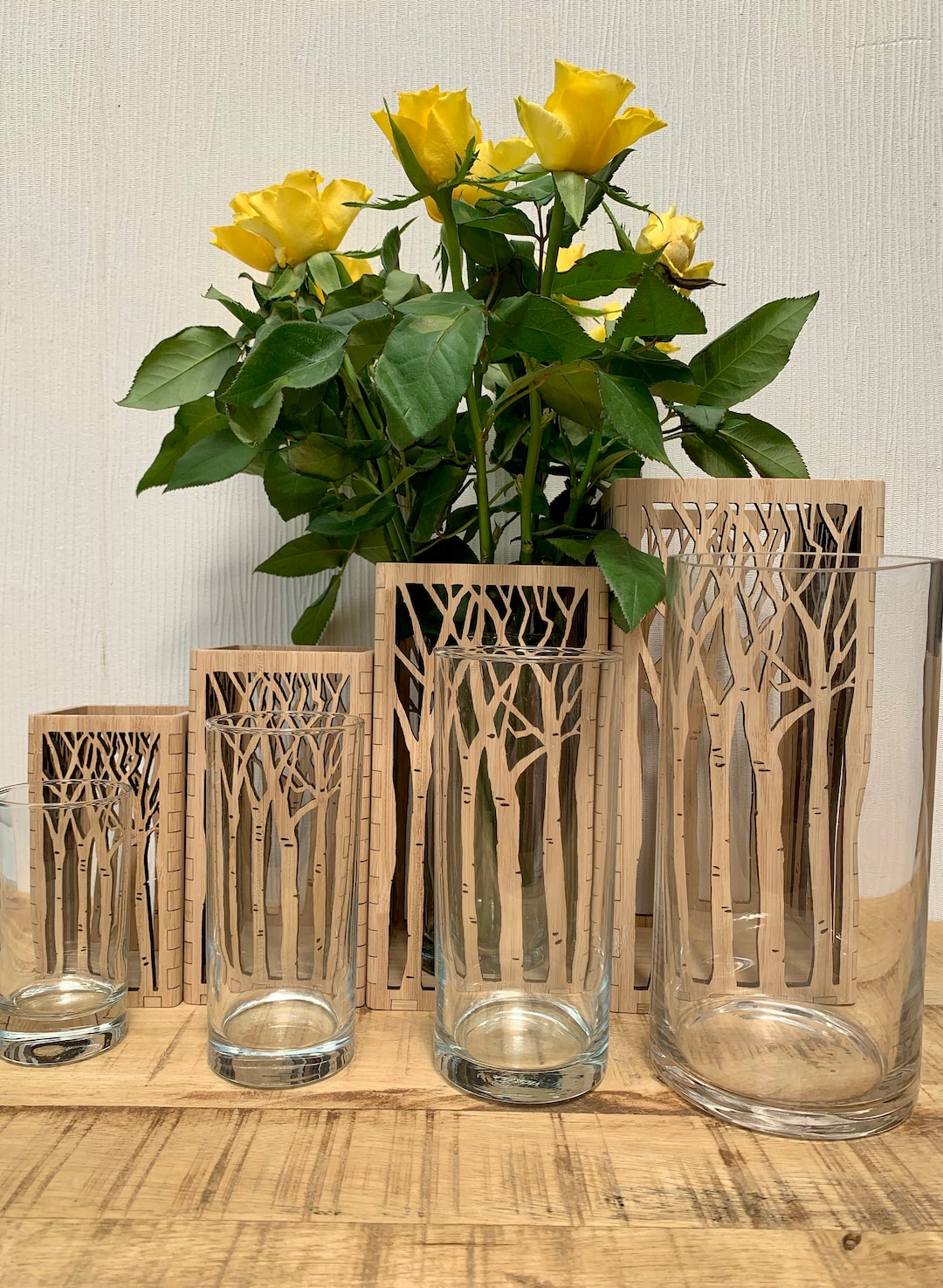 Glass Cylinder Vase Inserts - Add on to Our Tall Wooden Personalised ...