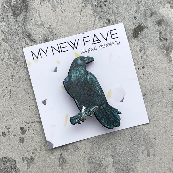 Raven Brooch - Etsy