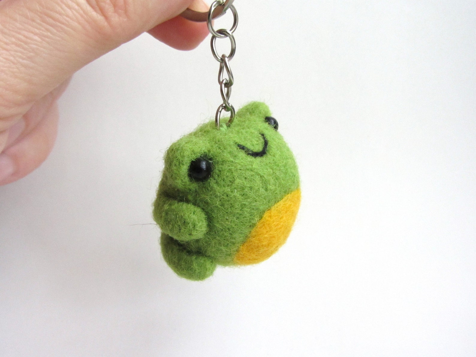 Little Cute Kawaii Frog keychain Needle Felted Frog Keyring. | Etsy