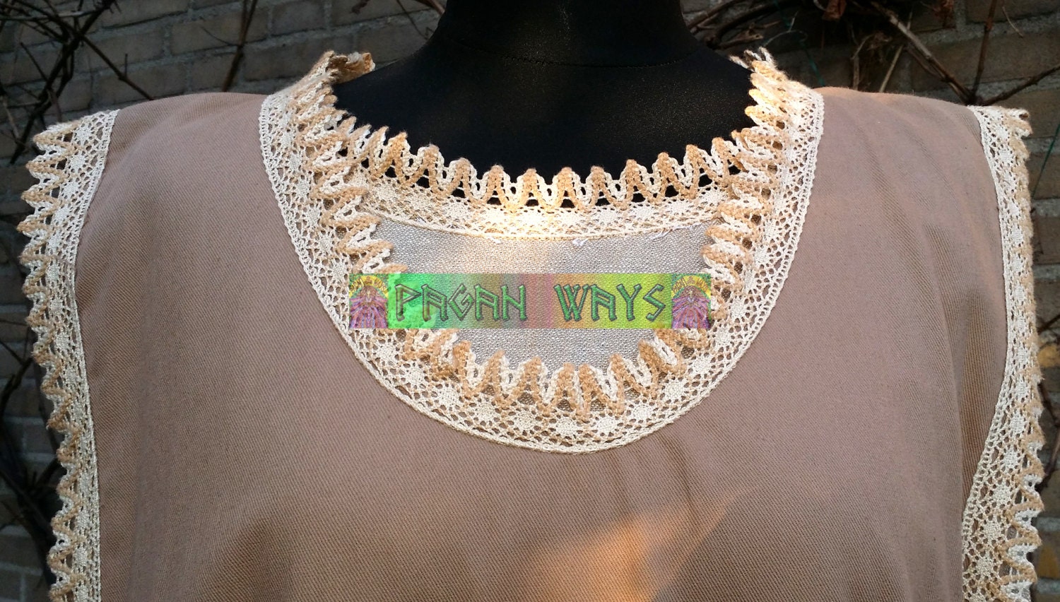 Pagan Dress Light Brown Sand Color Dress Celtic Dress Viking Dress ...