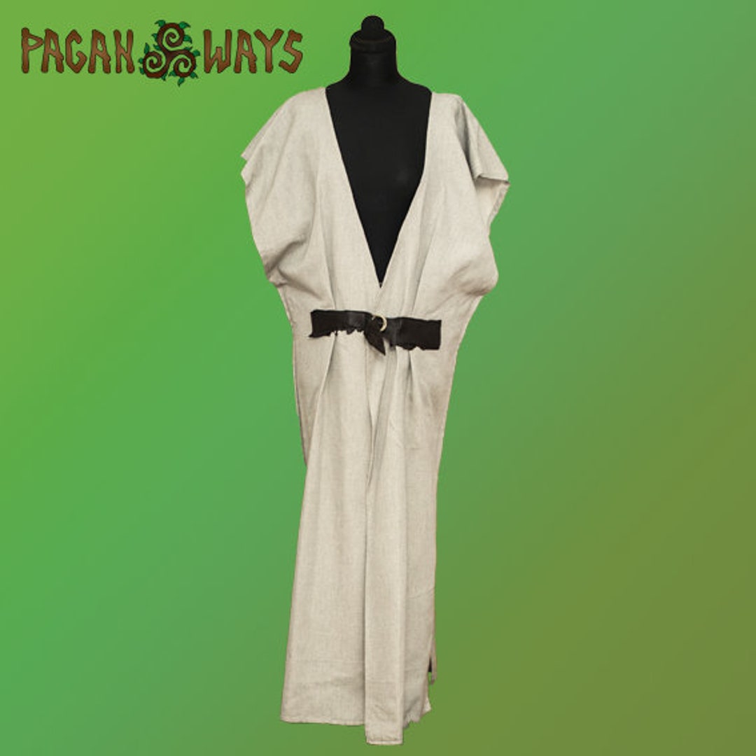 Long Tunic With Leather Closing - Pagan Fantasy Larp Reenactment ...