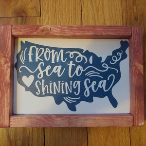 From Sea to Shining Sea - Patriotic Wood Sign - Etsy