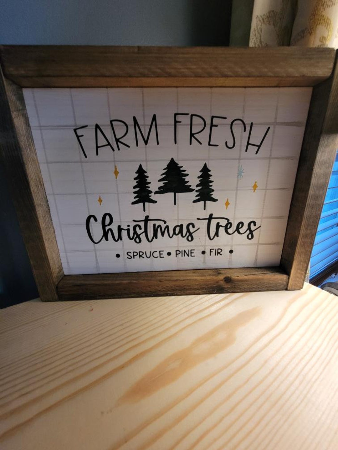 Farm Fresh Christmas Tres - Wood Sign - Etsy
