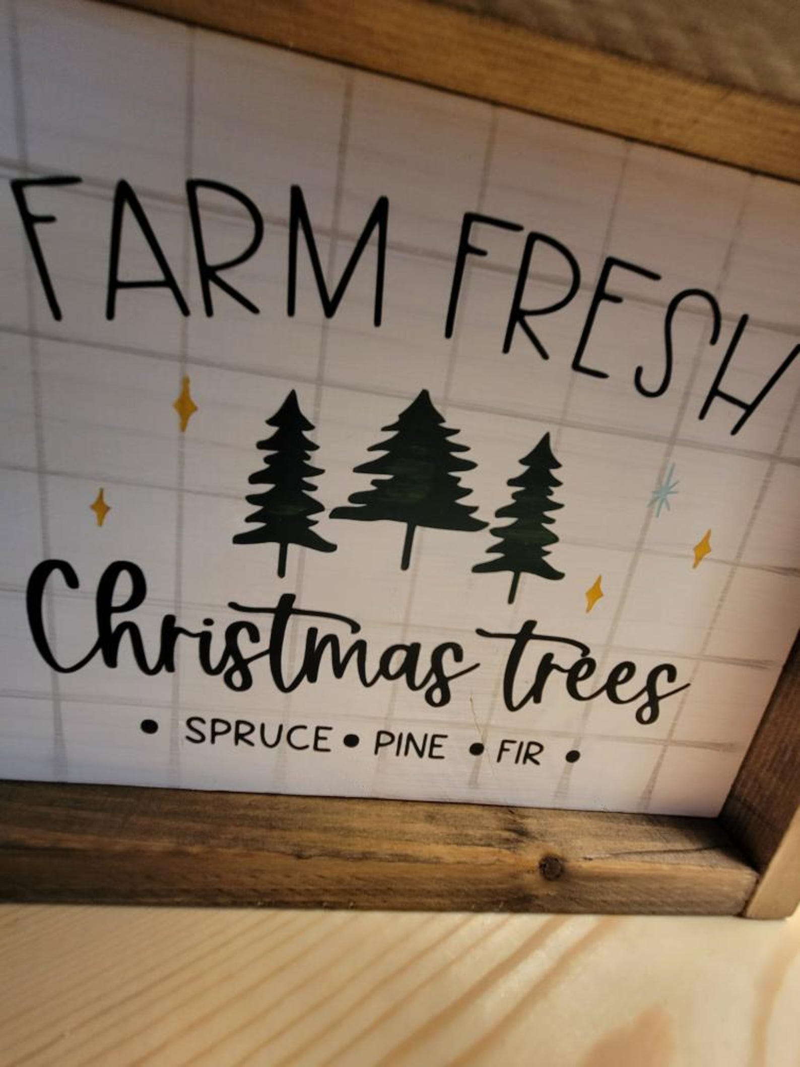 Farm Fresh Christmas Tres - Wood Sign - Etsy
