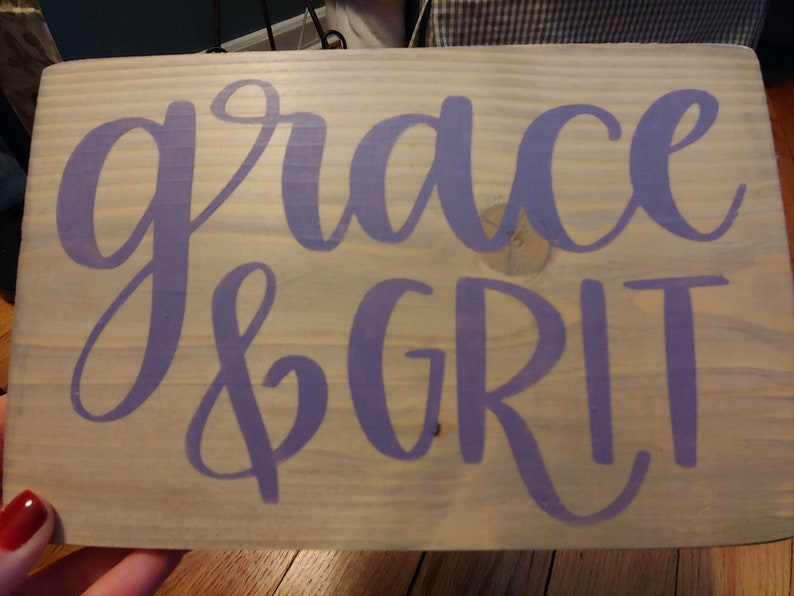Grace and Grit Painted Wood Sign - Etsy