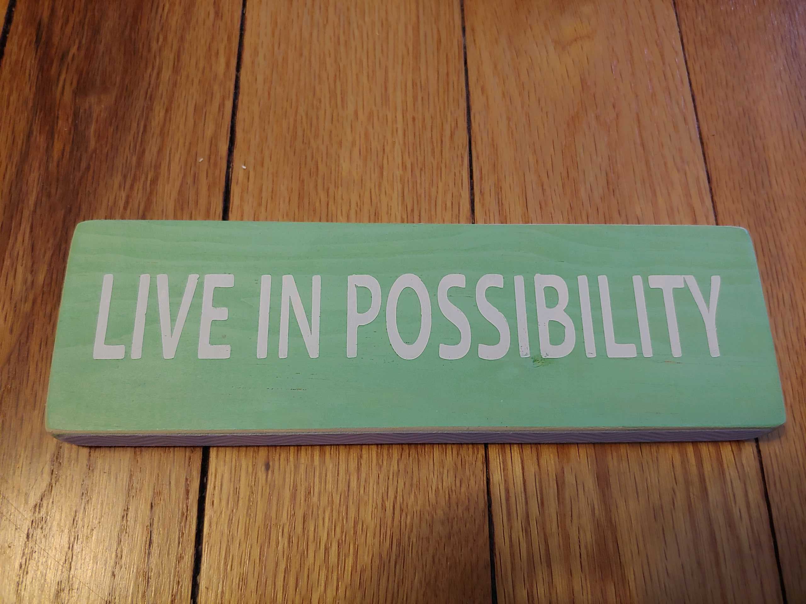 Live In Possibility Mini Positivity Sign | Etsy