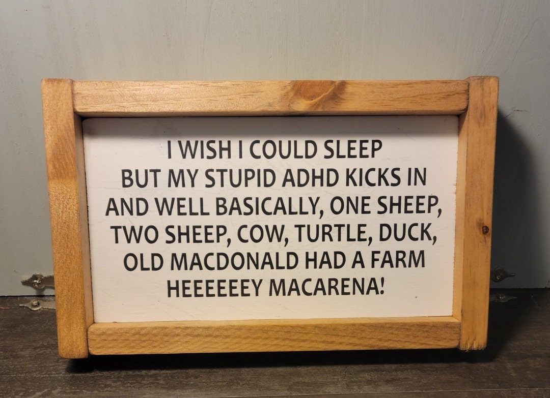Funny ADHD - Wood Sign - Etsy