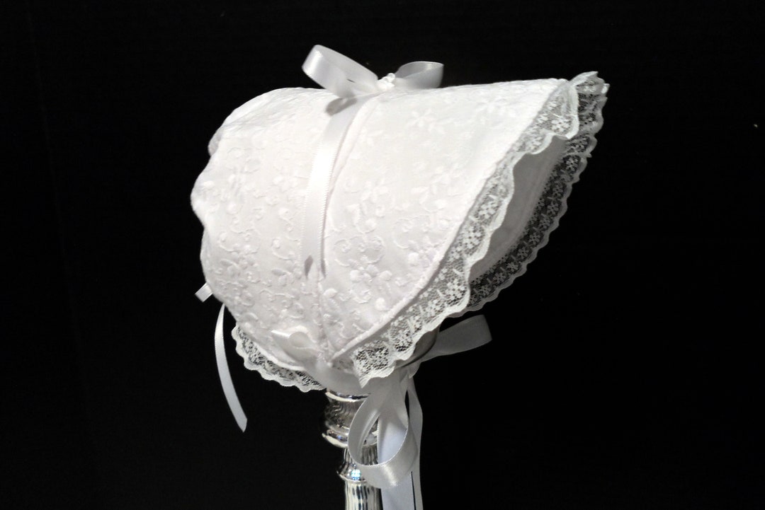 White Bonnet / Baptism Bonnet / Bonnet / Baby Bonnet / Fancy Bonnet ...