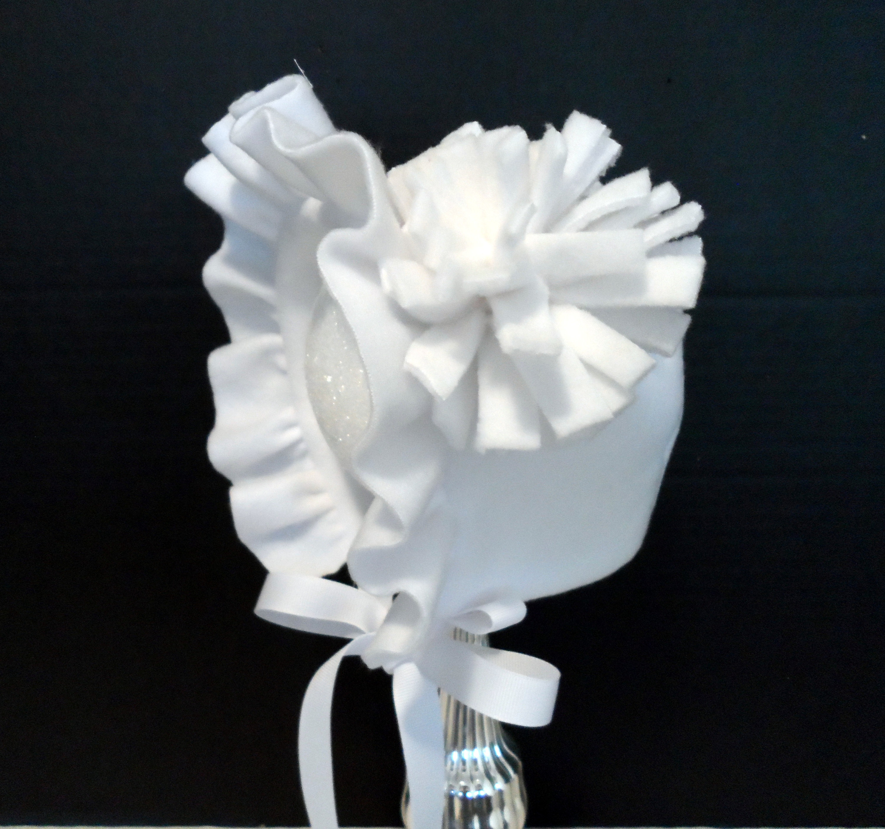 Bonnet, Fleece Bonnet, White, Pink or Yellow Bonnet, Baby Bonnet, Baby ...