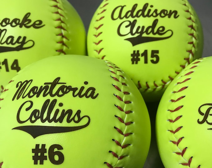 Custom Embroidered Softballs - Etsy