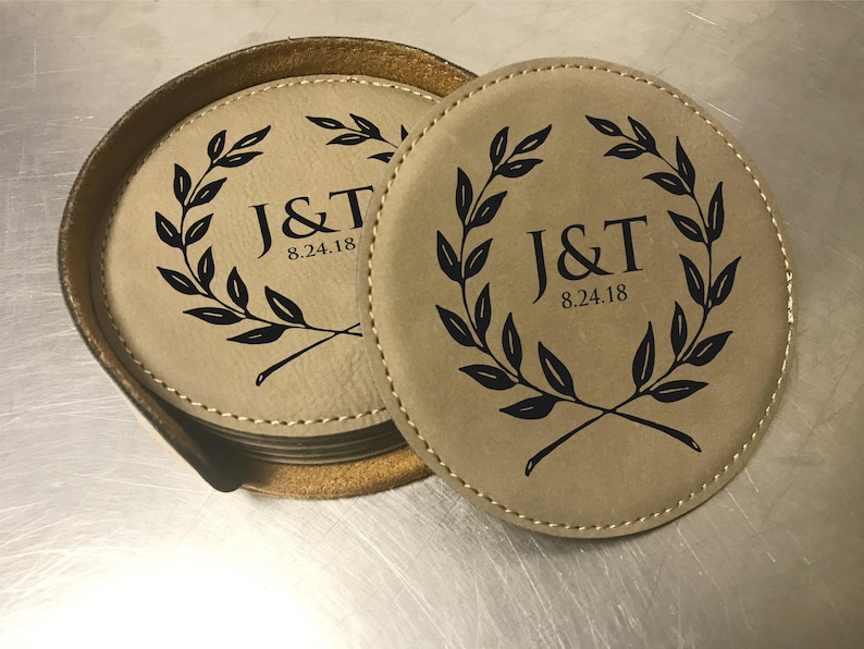 Monogrammed Coaster Set Customized Coasters Personalized - Etsy