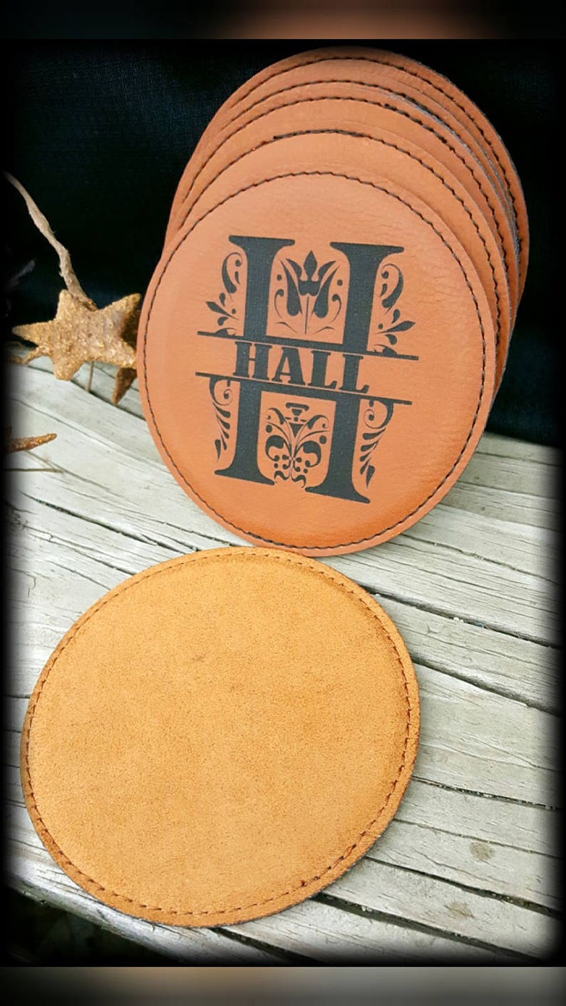 Monogrammed Coaster Set Customized Coasters Personalized | Etsy