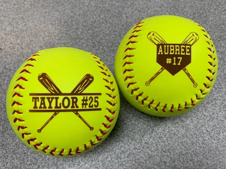 Personalized Softball With Name & Number – Custom Keepsake Gift for ...
