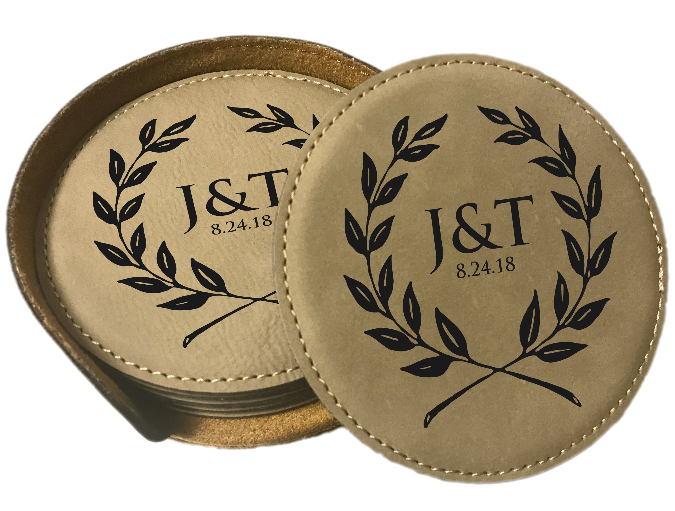 Monogrammed Coaster Set Customized Coasters Personalized | Etsy