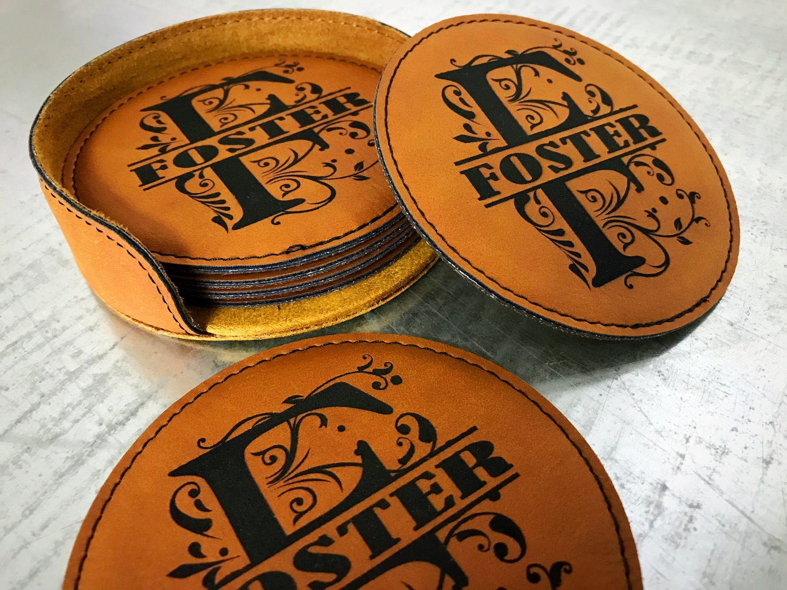 Monogrammed Coaster Set Customized Coasters Personalized - Etsy