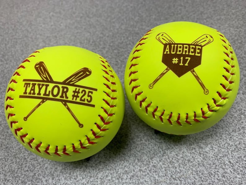 Personalized Softball With Name & Number – Custom Keepsake Gift for ...