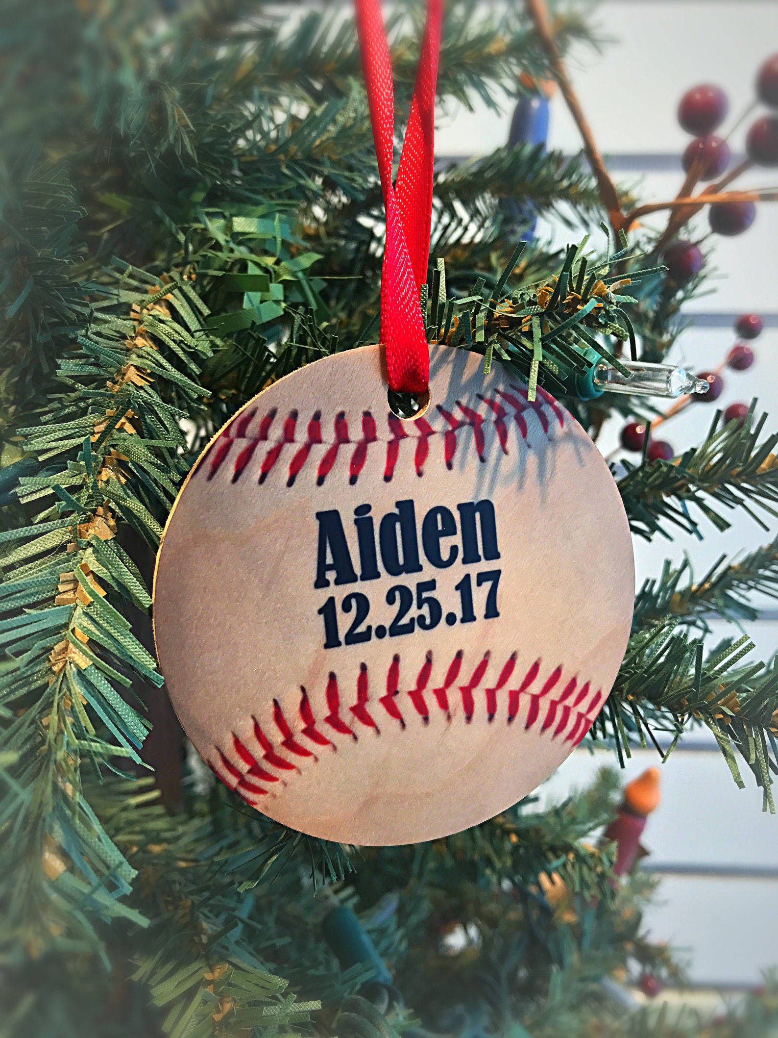 Personalized Baseball Ornaments Christmas Tree Ornaments | Etsy