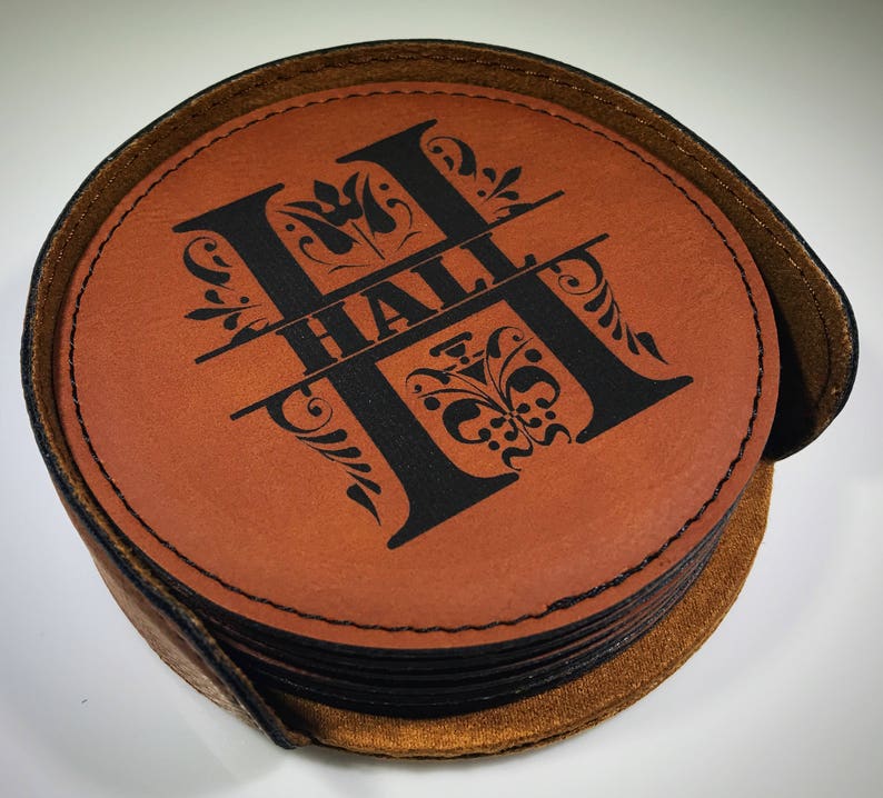 Monogrammed Coaster Set Customized Coasters Personalized | Etsy