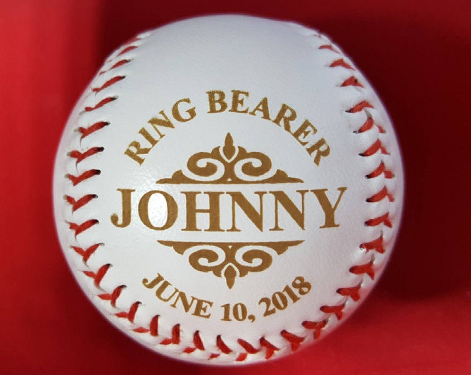 Two Sided Engraving Ring Bearer Baseball Personalized | Etsy