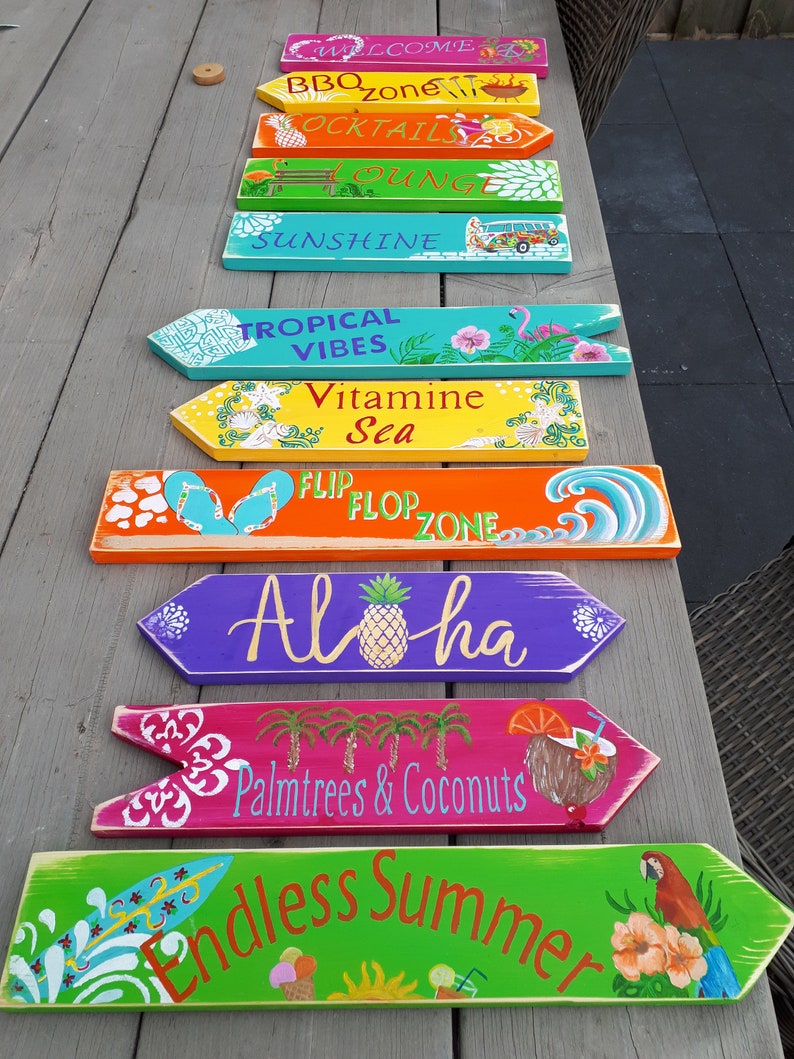 Handmade Wooden Signposts Personalized in E.g. IBIZA Caribbean Aruba ...
