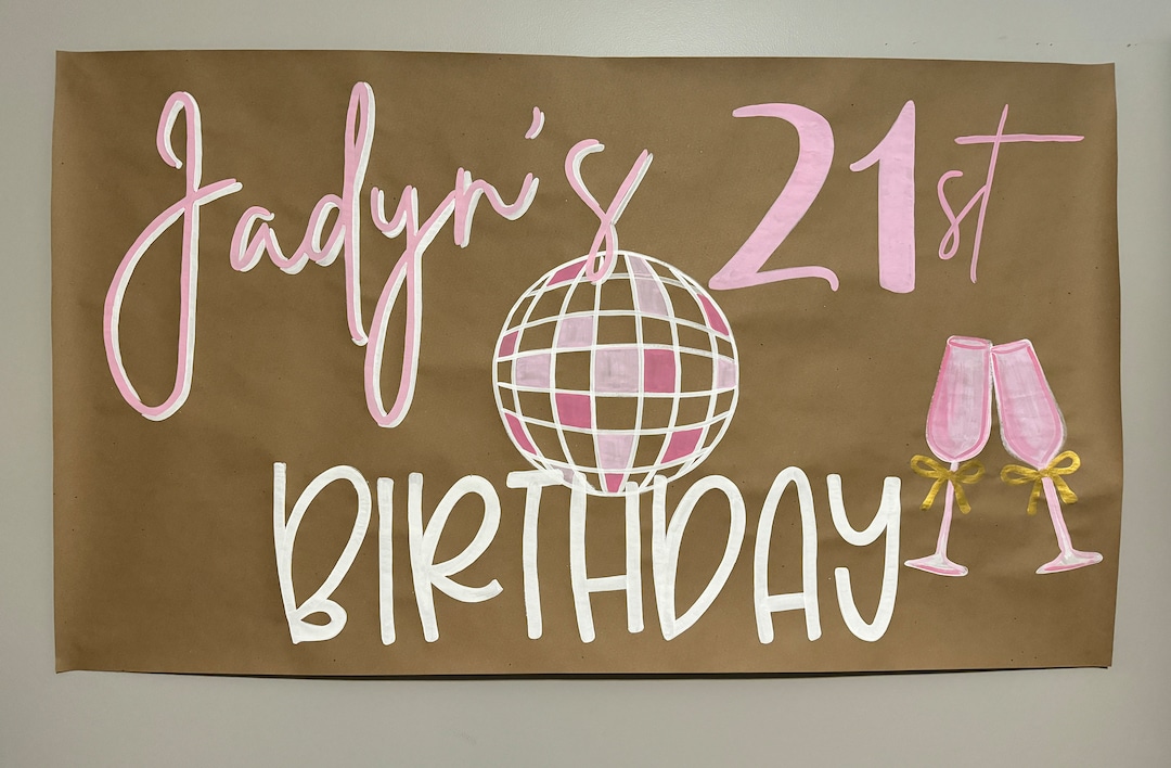 Painted Banner,kraft Paper Banner, Custom Hand Painted, Party Banner ...